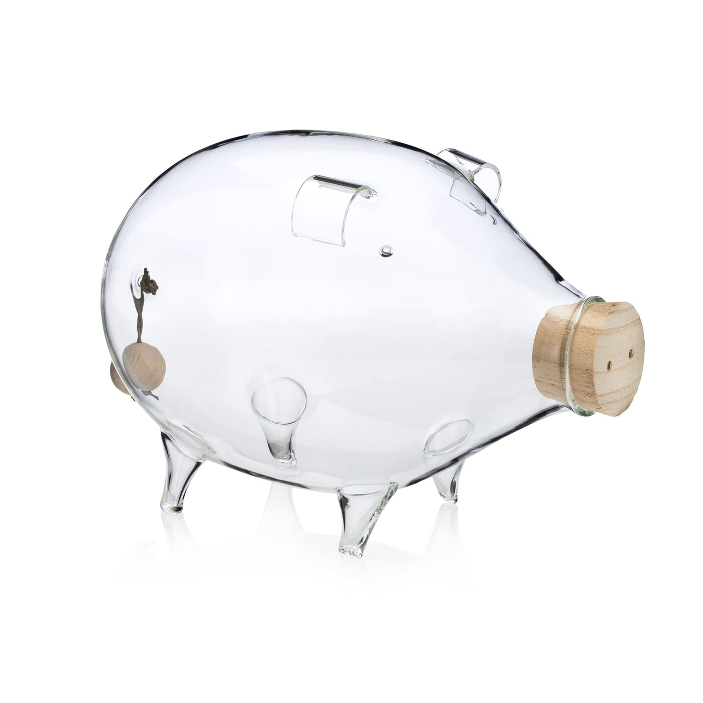Clear Glass Piggy Bank Large | EarthieModern